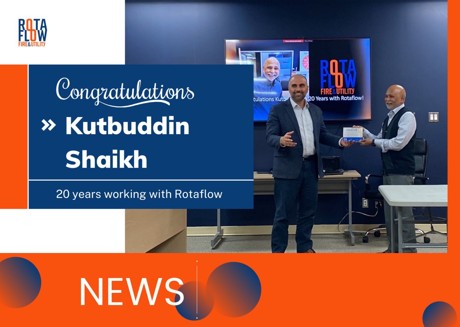 Celebrating 20 Years: Kutbuddin Shaikh’s Work Anniversary at Rotaflow